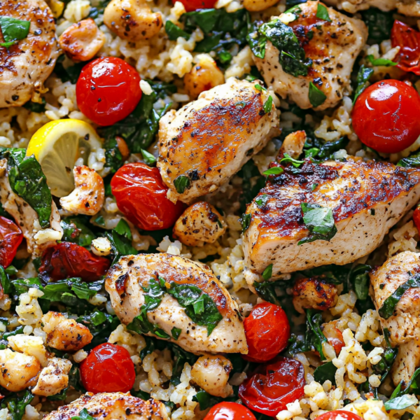 Greek Chicken and Lemon Rice (One-Pot, 30-Minute Meal)