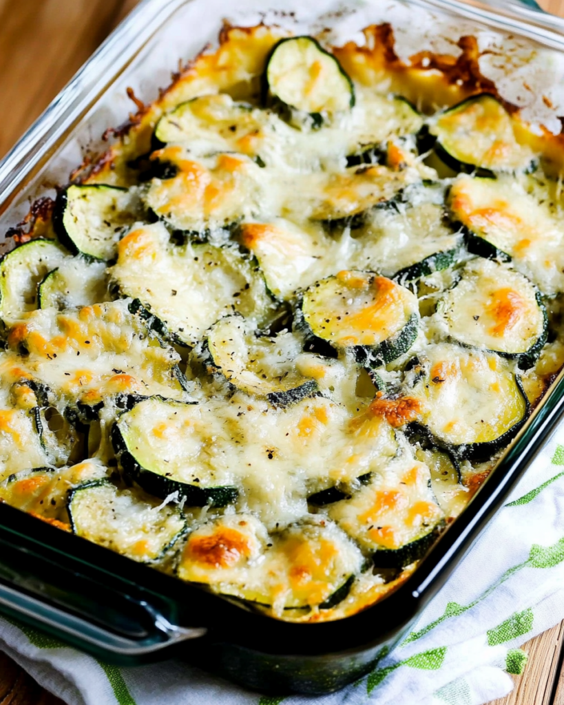 Low-Carb Easy Cheesy Zucchini Bake – Healthy & Delicious